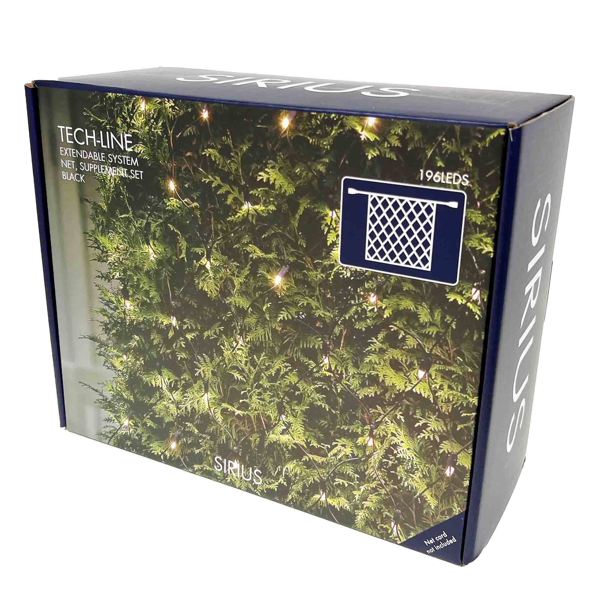 Sirius Tech-Line suppleringssæt – LED net med 196 LED’er i varm hvid på ...