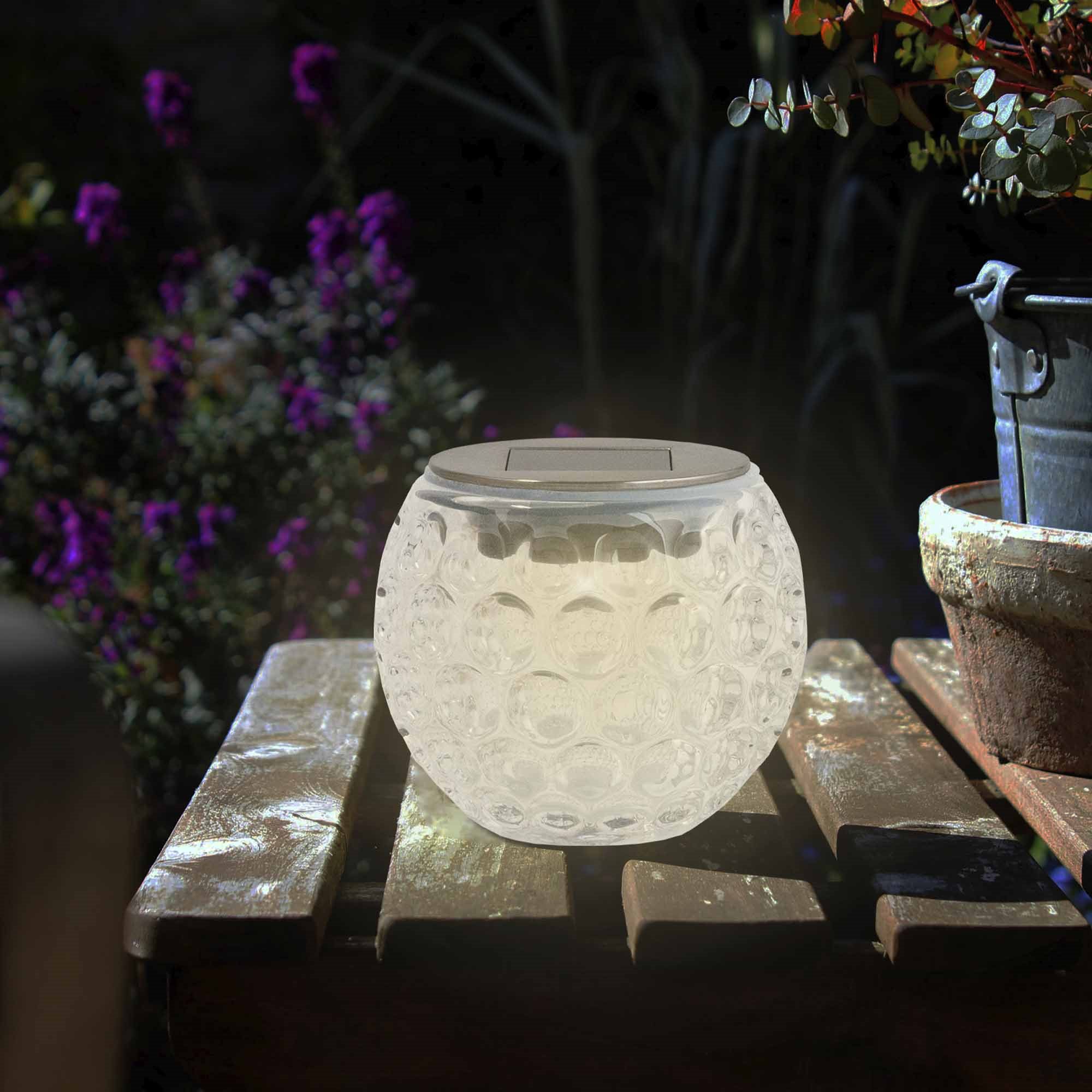 eZsolar solcelle glaskugle med klar glas